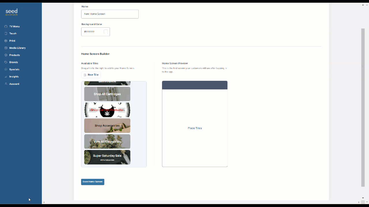 Arranging Home Screen Tiles